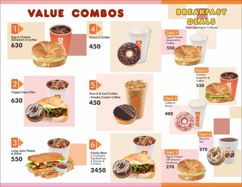 Dunkin Donuts Breakfast Menu